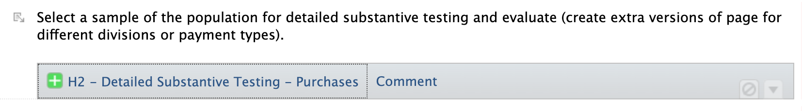 Sample selection and testing tool – Audit Assistant Support